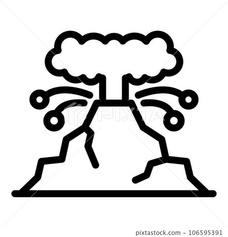 Volcano eruption icon. Outline volcano eruption...-插圖素材 [106595391 ...