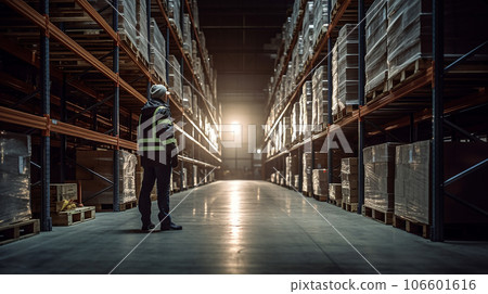 Warehouse/distribution center that uses beacon... - Stock Illustration ...