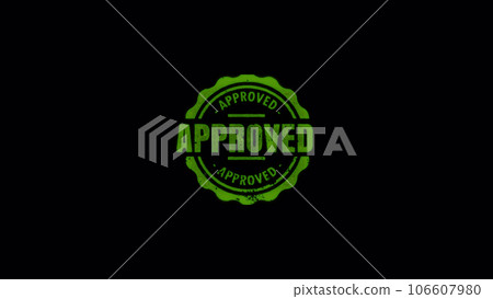 APPROVED stamp 3D animation. Green ink wooden... - Stock Illustration ...
