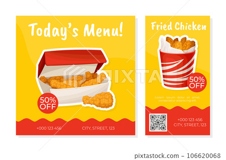 Crispy Fried Chicken Food Banner Design Vector... - Stock Illustration ...