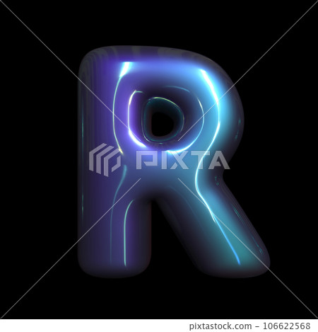 metaverse letter R - Uppercase 3d futuristic... - Stock Illustration ...