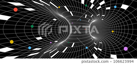 Abstract tunnel wireframe structure. Colorful... - Stock Illustration ...
