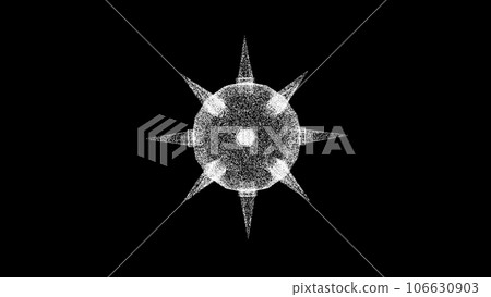 3D underwater sea mine on black background. War... - Stock Illustration ...
