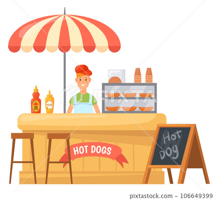 Hot Dog Stand Cartoon