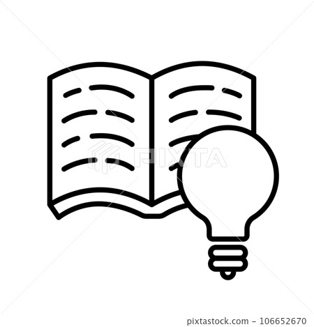 light bulb and book icon - Stock Illustration [106652670] - PIXTA