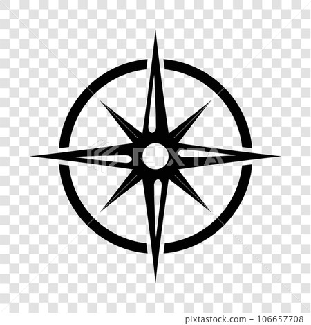 Compass icon on transparent grid - Stock Illustration [106657708] - PIXTA