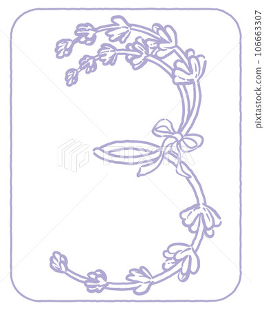 Lavender sketch style, design letter numbers.... - Stock Illustration ...