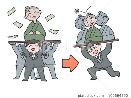 Declining birthrate and aging - Stock Illustration [106664560] - PIXTA