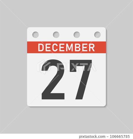 Icon page calendar day - 27 December-插圖素材 [106665785] - PIXTA圖庫