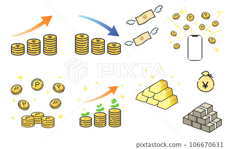 Money point coin material set - Stock Illustration [106670631] - PIXTA