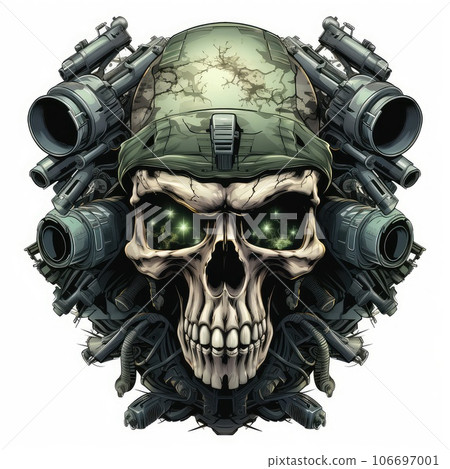 Navy Seal Skull Logo Skull In Soldier Helmet Vector Logo Design.