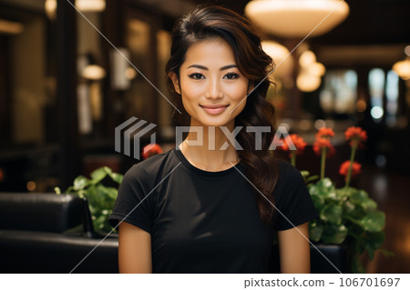 Japanese female esthetician working at a beauty... - Stock Illustration ...