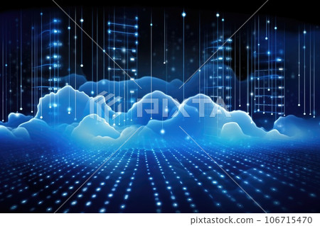 Cloud computing transfer big data on internet.... - Stock Illustration ...