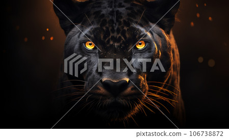 Panther perspective from in front of black... - Stock Illustration ...