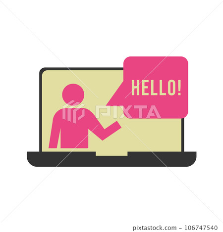 Remote conference icon - Stock Illustration [106747540] - PIXTA