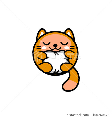 tor illustration. Cute red cat in cartoon style... - Stock Illustration ...