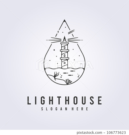 lighthouse symbol logo icon line art vector...-插圖素材 [106773623] - PIXTA圖庫