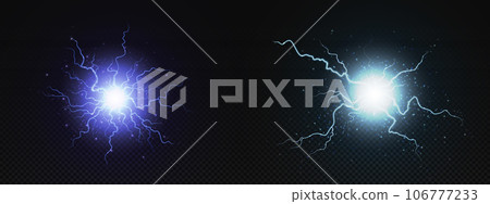 Electric lightning energy explosion ball vector - Stock Illustration ...