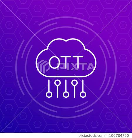 OTT media platform line icon, vector - Stock Illustration [106784730 ...