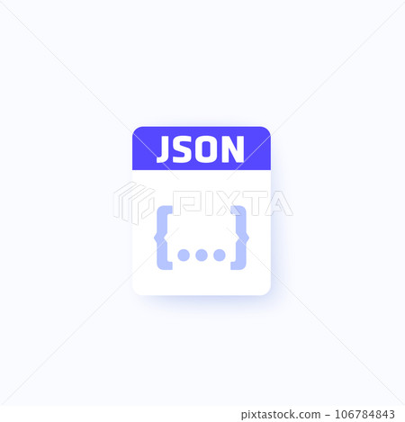 JSON file format icon for apps, vector - Stock Illustration [106784843 ...