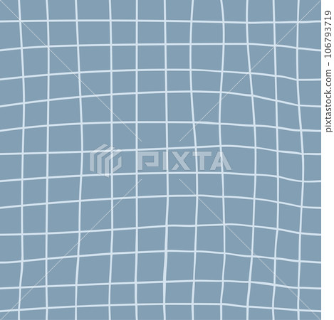 Blue checkered line vector pattern. Hand draw...-插圖素材 [106793719] - PIXTA圖庫