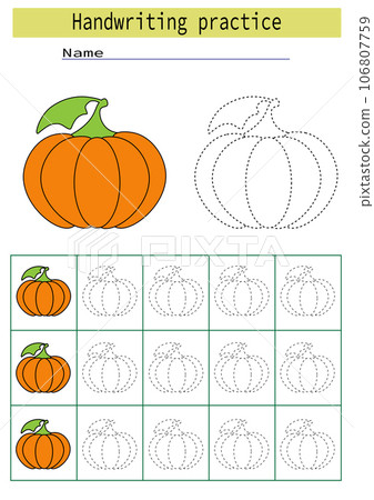 Line tracing for children, vegetable pumpkin... - Stock Illustration ...