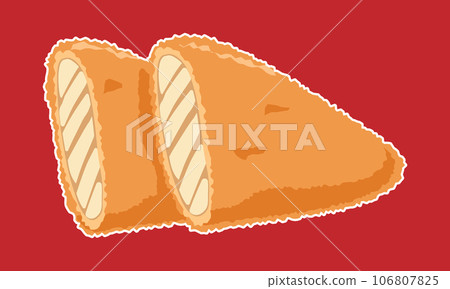 Fried white fish with white border - Stock Illustration [106807825] - PIXTA