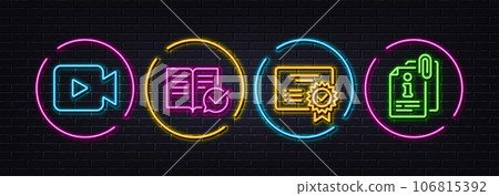 Certificate, Approved documentation and Video...-插圖素材 [106815392] - PIXTA圖庫