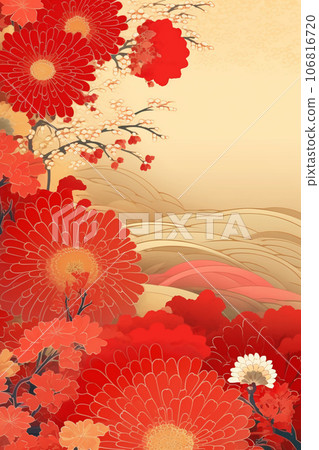 Red Japanese pattern design background... - Stock Illustration ...