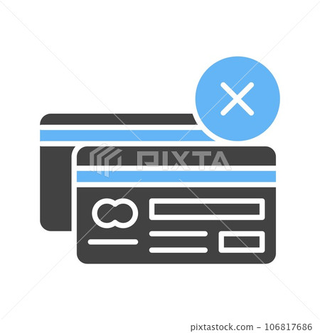 Credit Card Rejected Icon Image. - Stock Illustration [106817686] - PIXTA
