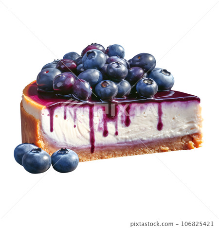 Blueberry Cheesecake Isolated on a Transparent... - Stock Illustration ...