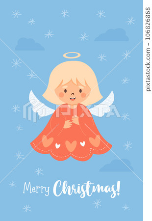 Cute Christmas Angels Cute Little Angel With Merry Christmas