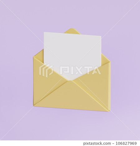 Open letter envelope with empty white paper... - Stock Illustration ...