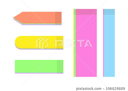 Set of 5 colorful note paper stickers of... - Stock Illustration ...