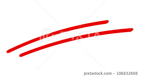 simple handwritten double line red - Stock Illustration [106832608] - PIXTA