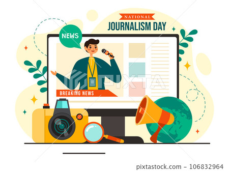 National Journalism Day Vector Illustration to... - Stock Illustration ...