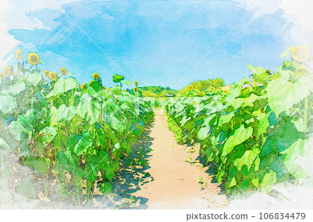 [Chita-gun] Tourist Farm Flower Hiroba... - Stock Illustration ...