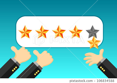 Customer review give a five star in bubble box.... - Stock Illustration ...