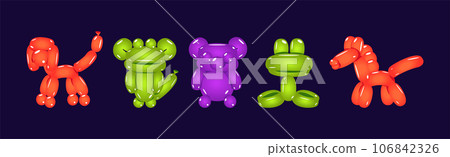 Balloon Twisting Art with Animal Figures Vector... - Stock Illustration [106842326] - PIXTA
