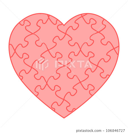 jigsaw puzzle heart - Stock Illustration [106846727] - PIXTA