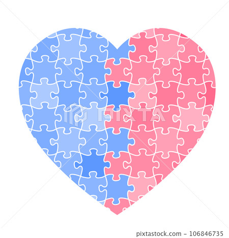 jigsaw puzzle heart - Stock Illustration [106846735] - PIXTA