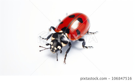 Ladybug on a white background. View from above.... - Stock Illustration ...
