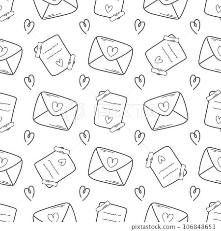 Cute seamless love pattern with envelopes,... - Stock Illustration ...