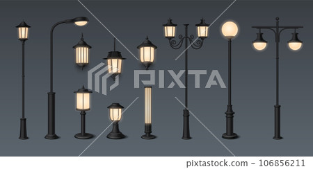 Street Lamp Realistic Set - Stock Illustration [106856211] - PIXTA