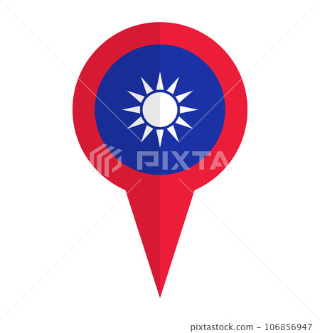 Taiwan flag map pin icon - Stock Illustration [106856947] - PIXTA