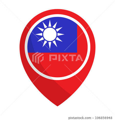 台灣國旗地圖地圖別針-插圖素材 [106856948] - PIXTA圖庫