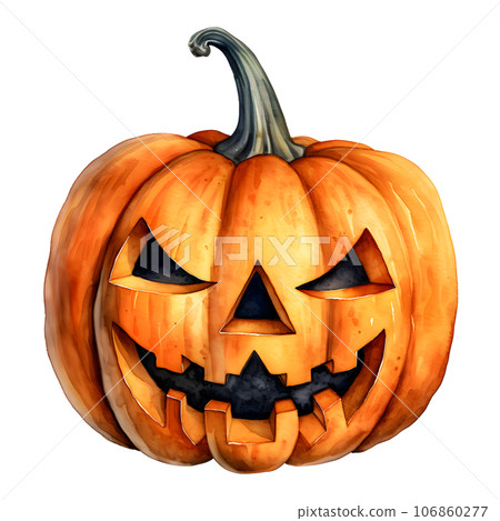 Halloween pumpkins clip art watercolor... - Stock Illustration ...