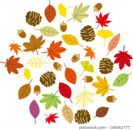 Fallen leaves collection 1 - Stock Illustration [106862777] - PIXTA