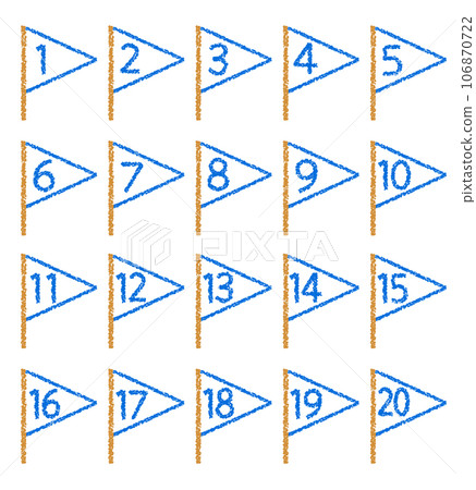 Hand-drawn crayon material Number icon set up... - Stock Illustration ...