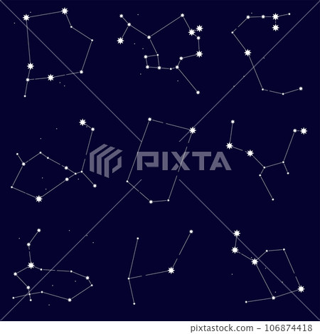 Collection of fairy constellations against... - Stock Illustration ...